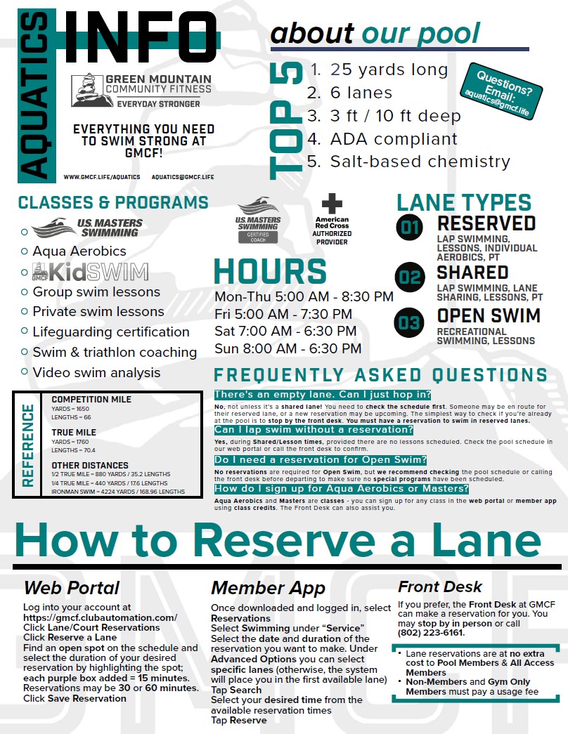 Aquatics - Green Mountain Community Fitness